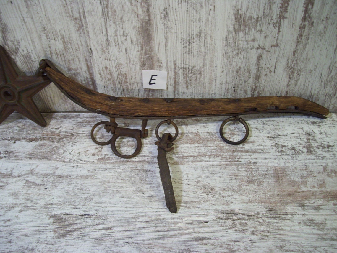 Wood Oxen Yoke Farmhouse Primitive Wood Iron Singletree | Etsy