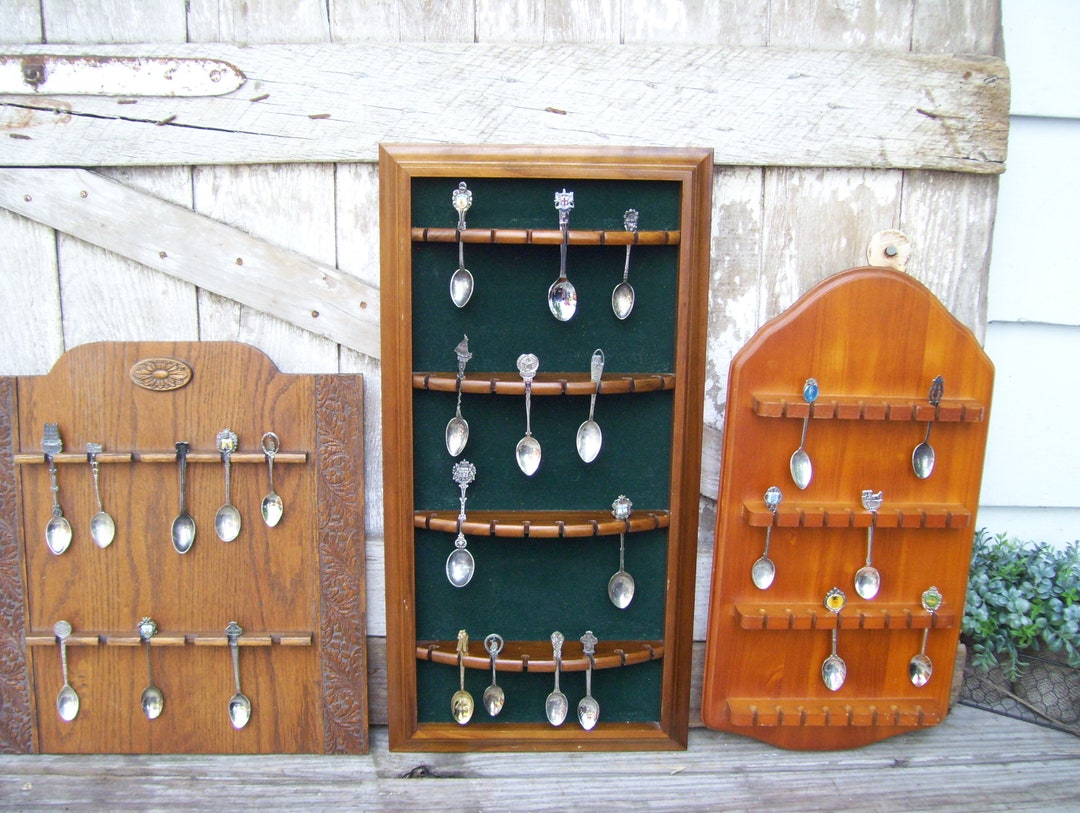 32 Large Wood Spoon Holder or 12 Souvenir Spoon Display YOUR CHOICE - Etsy