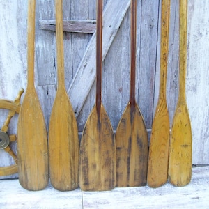 2 Vintage Wooden Boat Oars Cavpro 64 OR 59 Walnut Stained Wood Oar ...