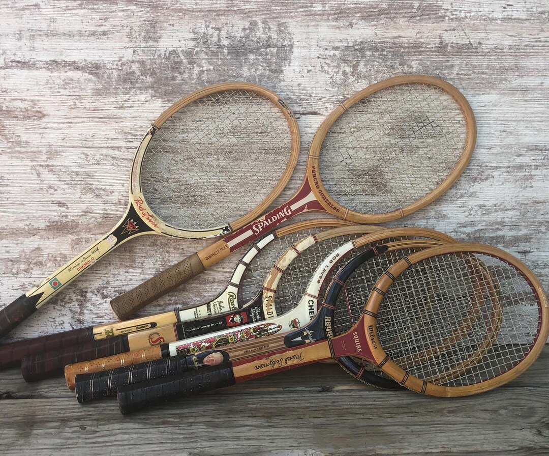 Wood Tennis Racquets Wilson Frank Sedgman Spalding Pancho Gonzales ...