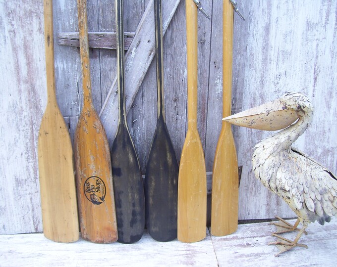 2 Vintage Wooden Boat Oars 60" or Black Stained OR Bass Pro Shops Oar ...
