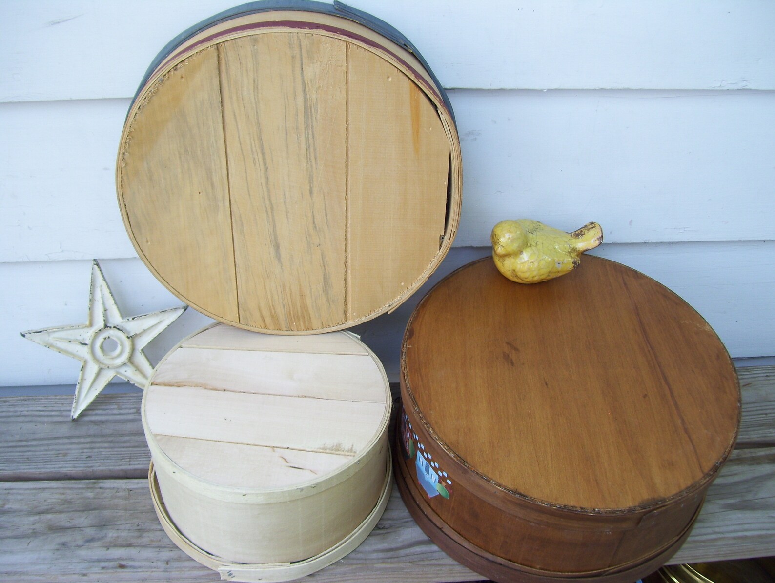 Farmhouse Stained Wood Cheese Box OR Fair Oaks Farm Natural Crate OR ...