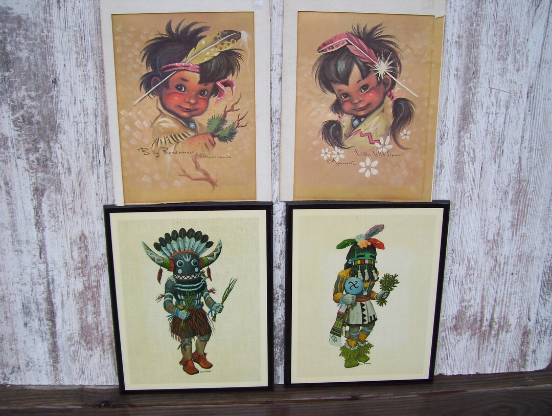 2 Homer H Boelter Hopi Kachinas Southwest OR 2 Monteague Prints Little ...
