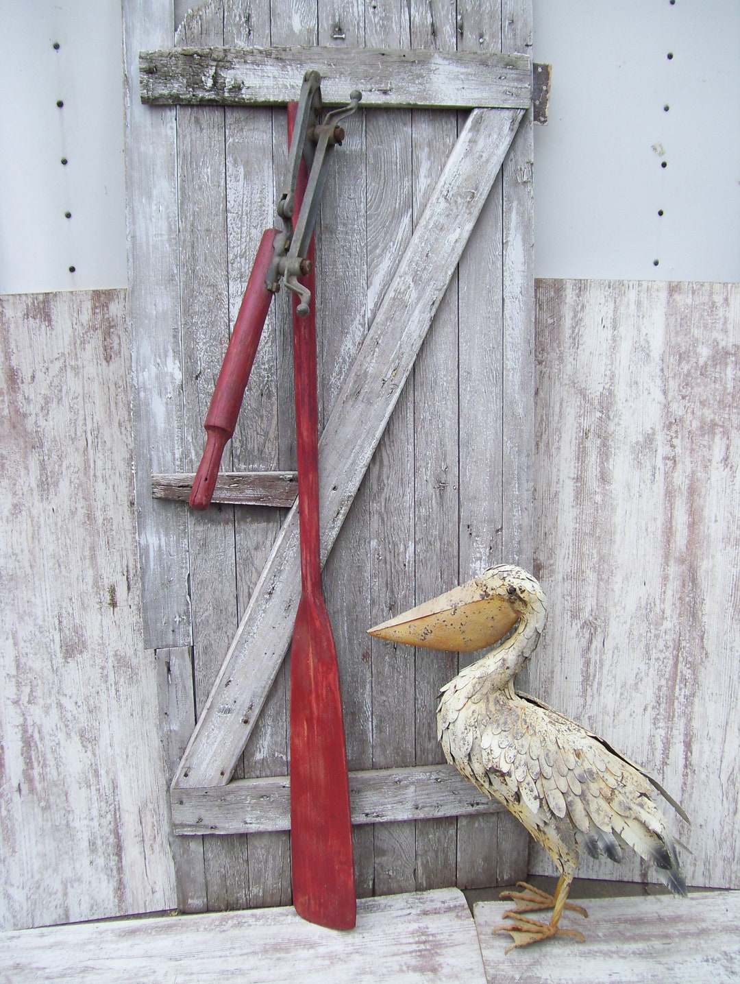 Antique Wood Forward Rowing Boat Oar FA Allen Patented 1800's Two Piece ...