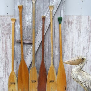Vintage Wooden Canoe Paddle Feather Brand Wedge Insert Beaver Paddles ...