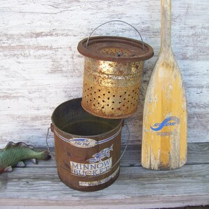 Old Pal Bait Bucket Minnow Fishing Floating Bucket Woodstream Lake ...
