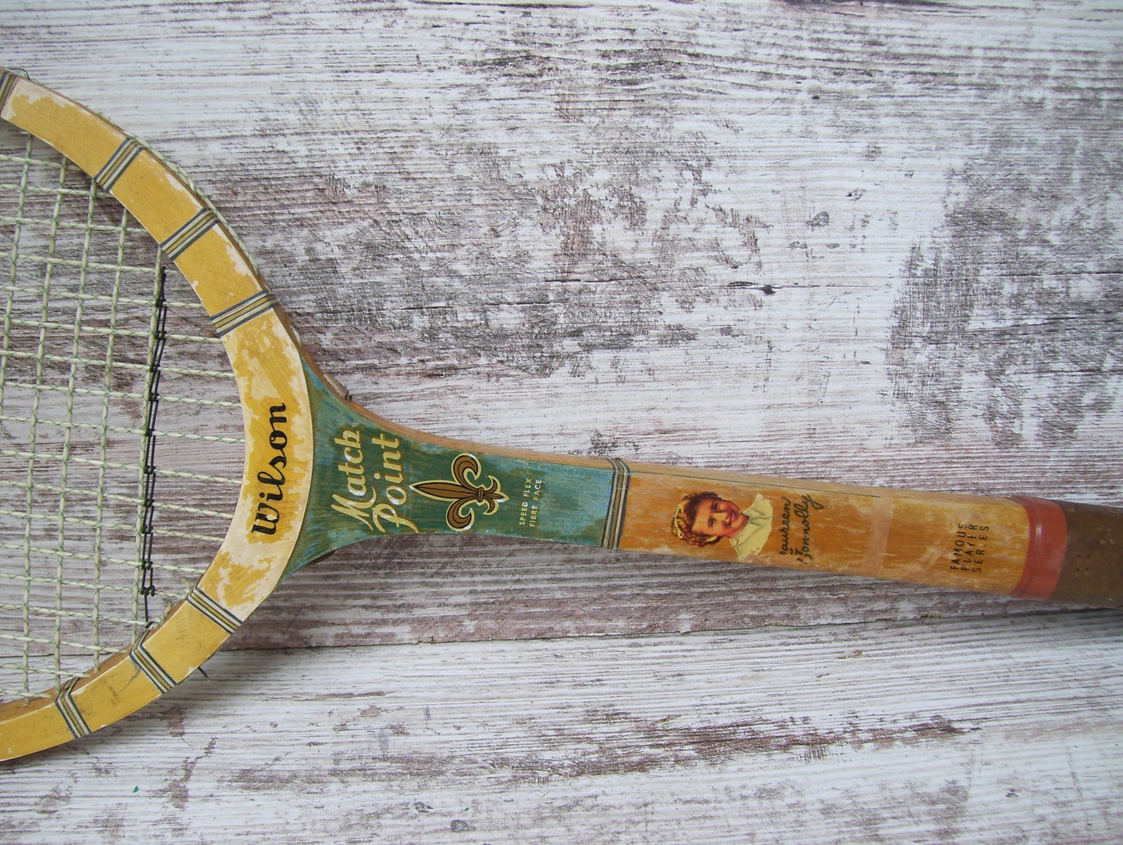 Wood Tennis Racket Wilson Billie Jean King Miss Chris Evert Maureen ...