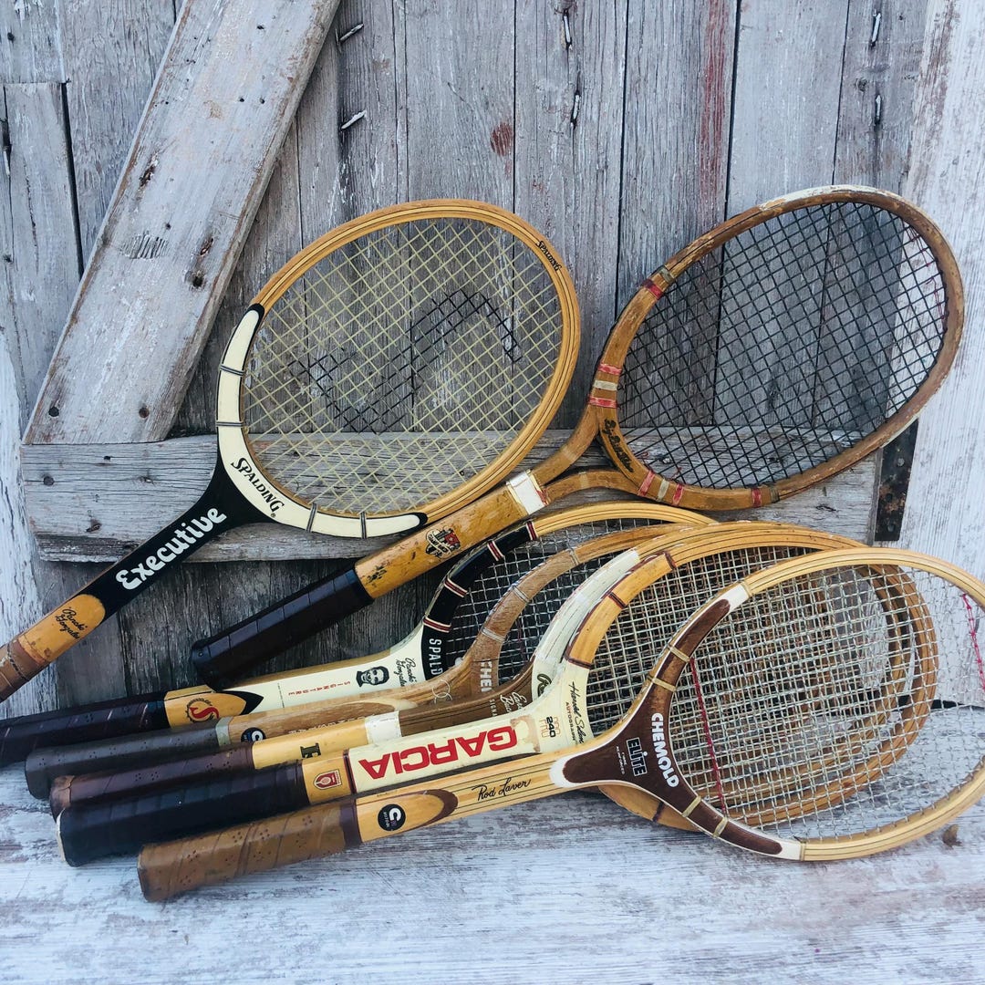 Wood Tennis Racquets Spalding Pancho Gonzales Big Bill Tilden Chemold ...