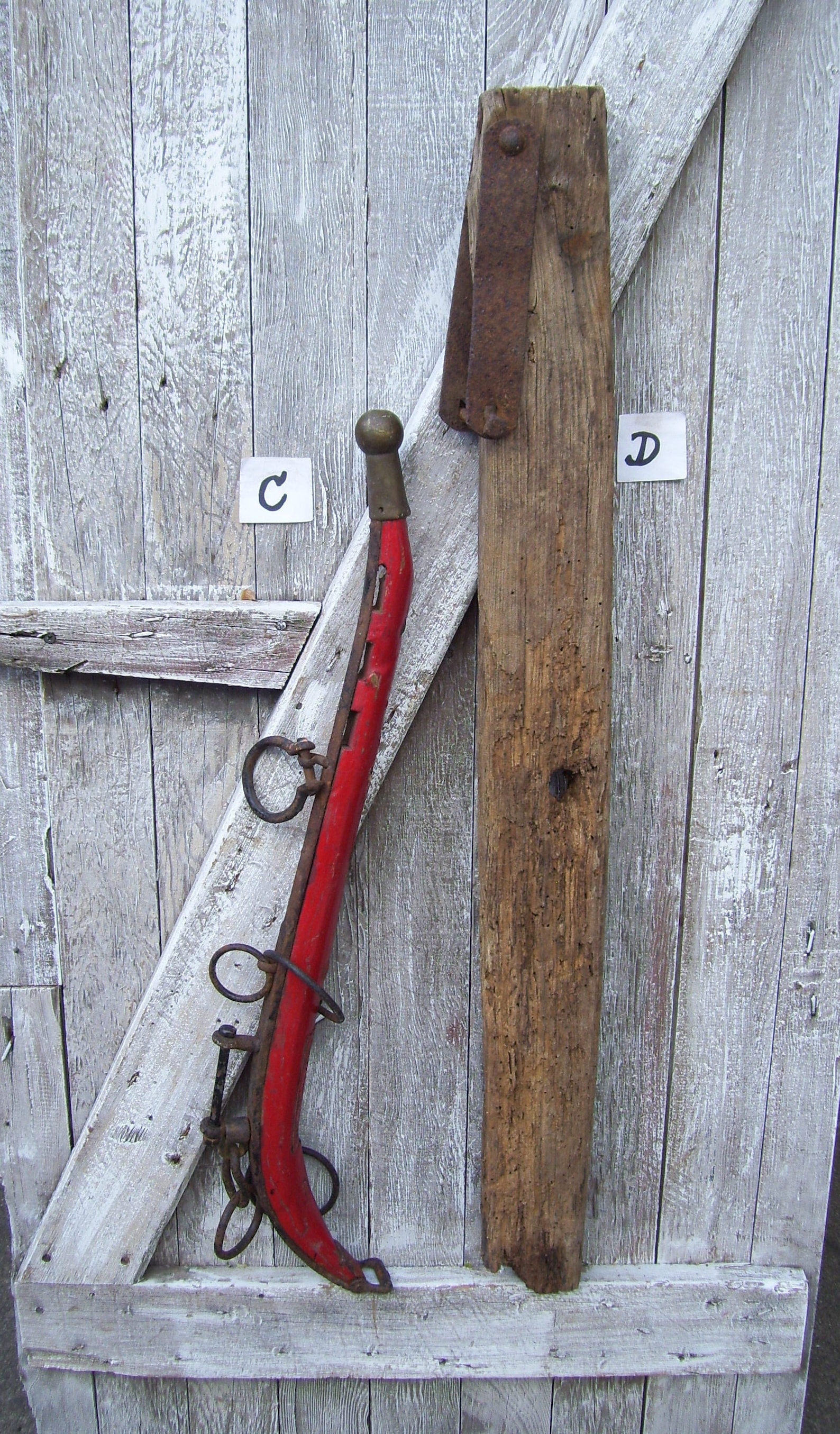 Wood Oxen Yoke Farmhouse Primitive Wood Iron Singletree Whiffletree ...