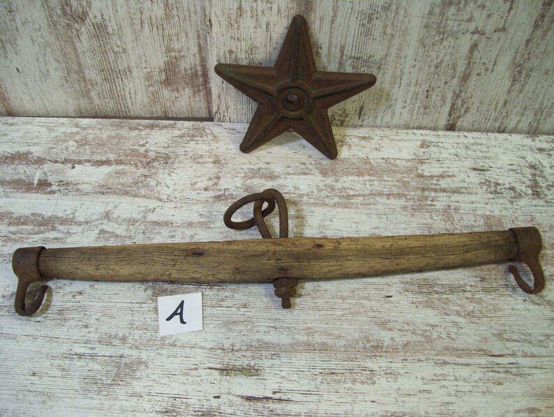 Wood Oxen Yoke Farmhouse Primitive Wood Iron Singletree | Etsy