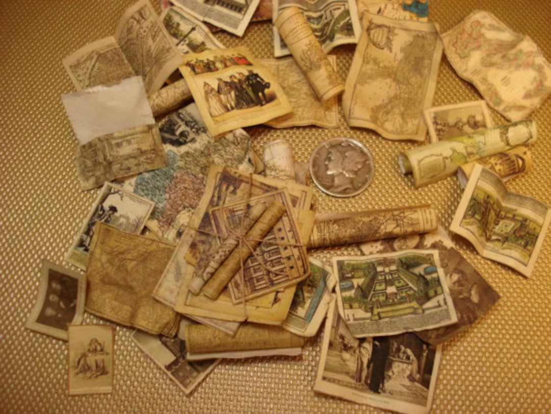 Miniature 1:12 Scale Antique Style Collection of Old World Papers and ...
