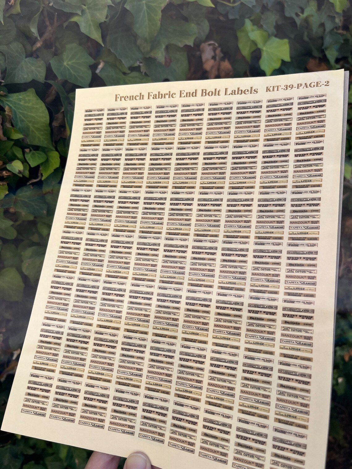 Print-on-demand Digital Download Miniature 1:12 French Inspired Fabric ...