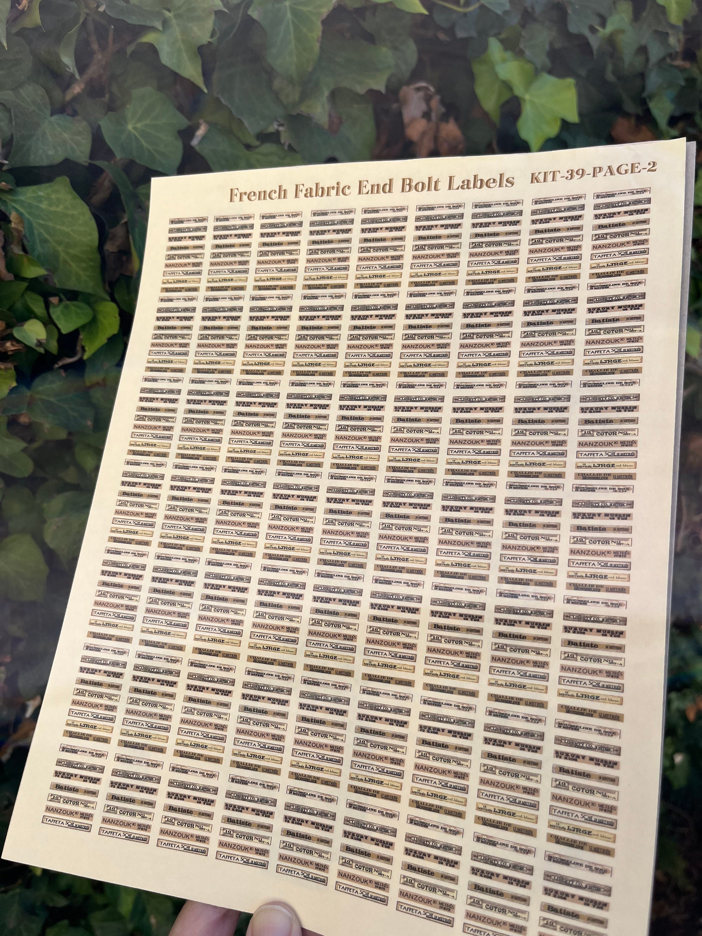 Print-on-demand Digital Download Miniature 1:12 French Inspired Fabric ...