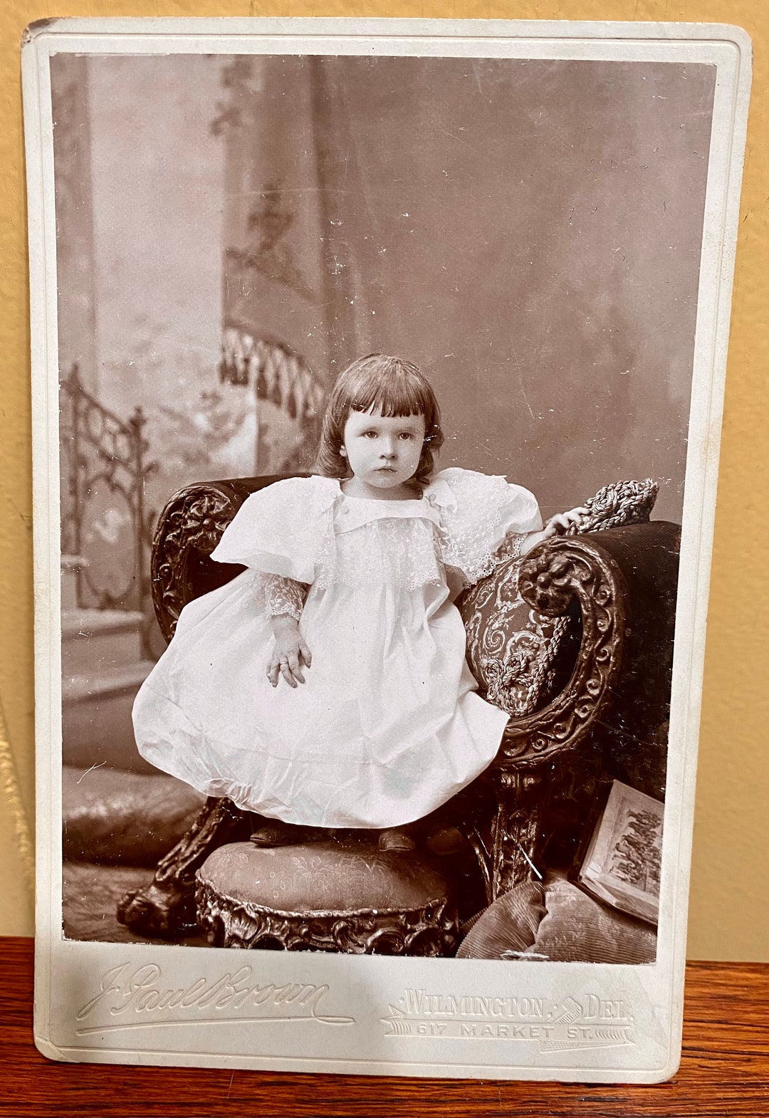 Old Photo of a Beautiful Girl in a White Dress Cabinet Card - Etsy