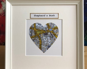 Heart Maps Framed - Etsy