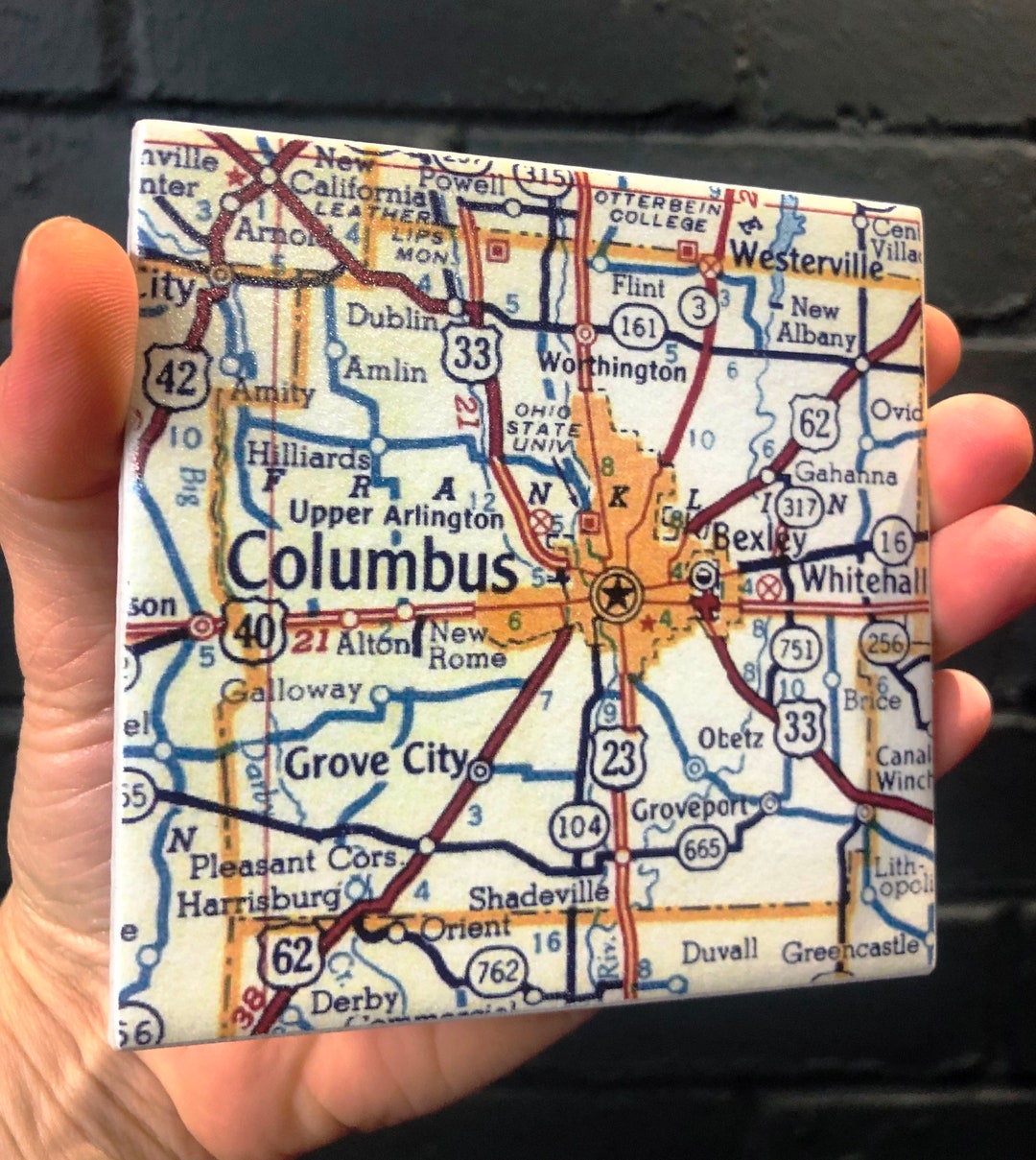 Personalised US Zip Code Map Coaster • American Personalised Vintage ...