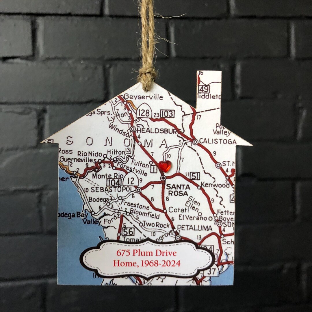 Personalised Hanging Map Ornament: Handmade Wooden New Home Gift - Etsy