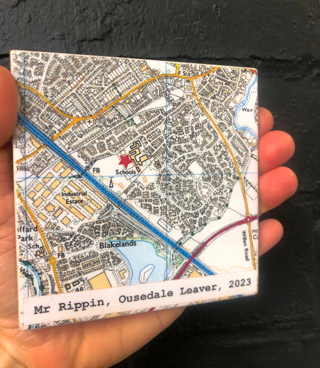 Personalised Teacher Farewell Map Coaster, CONTEMPORARY Map Coaster ...