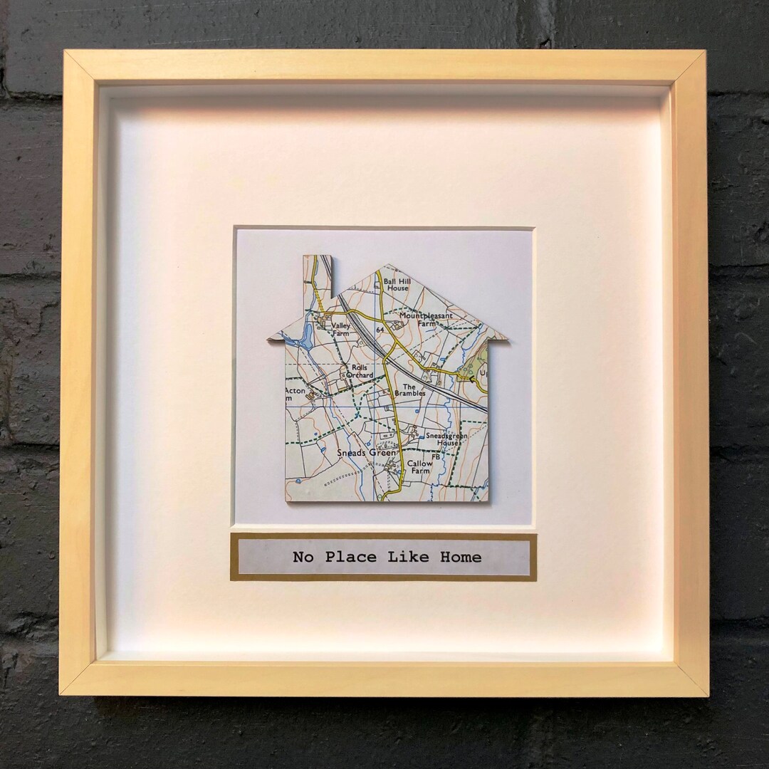 Personalised New Home Map Frame, House-shaped Location Frame, Any ...