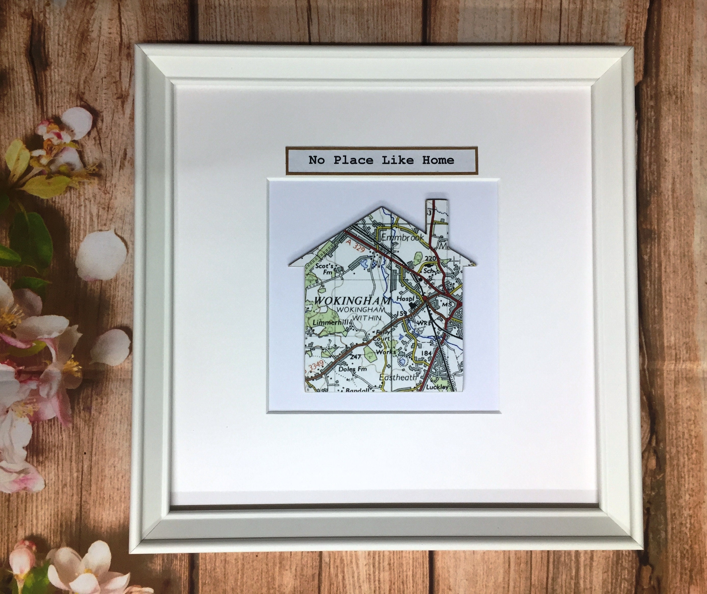 Personalised New Home Map Frame House-shaped Location Frame - Etsy UK