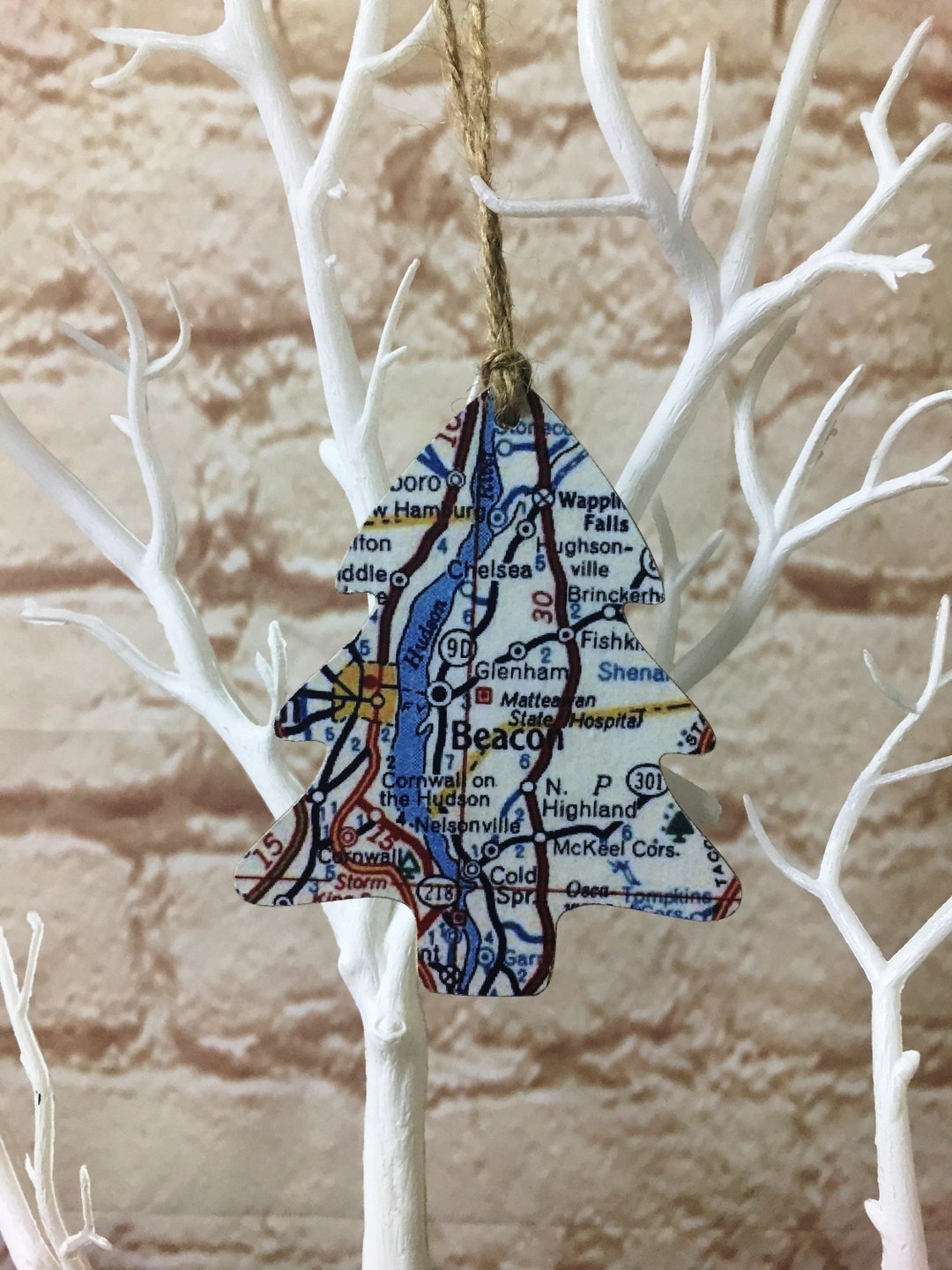 Personalised Christmas Map Tree Christmas Ornament With Custom Map ...
