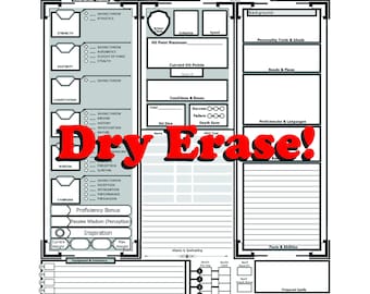 Printable D&D Character Sheet DIY D and D Character Sheet | Etsy