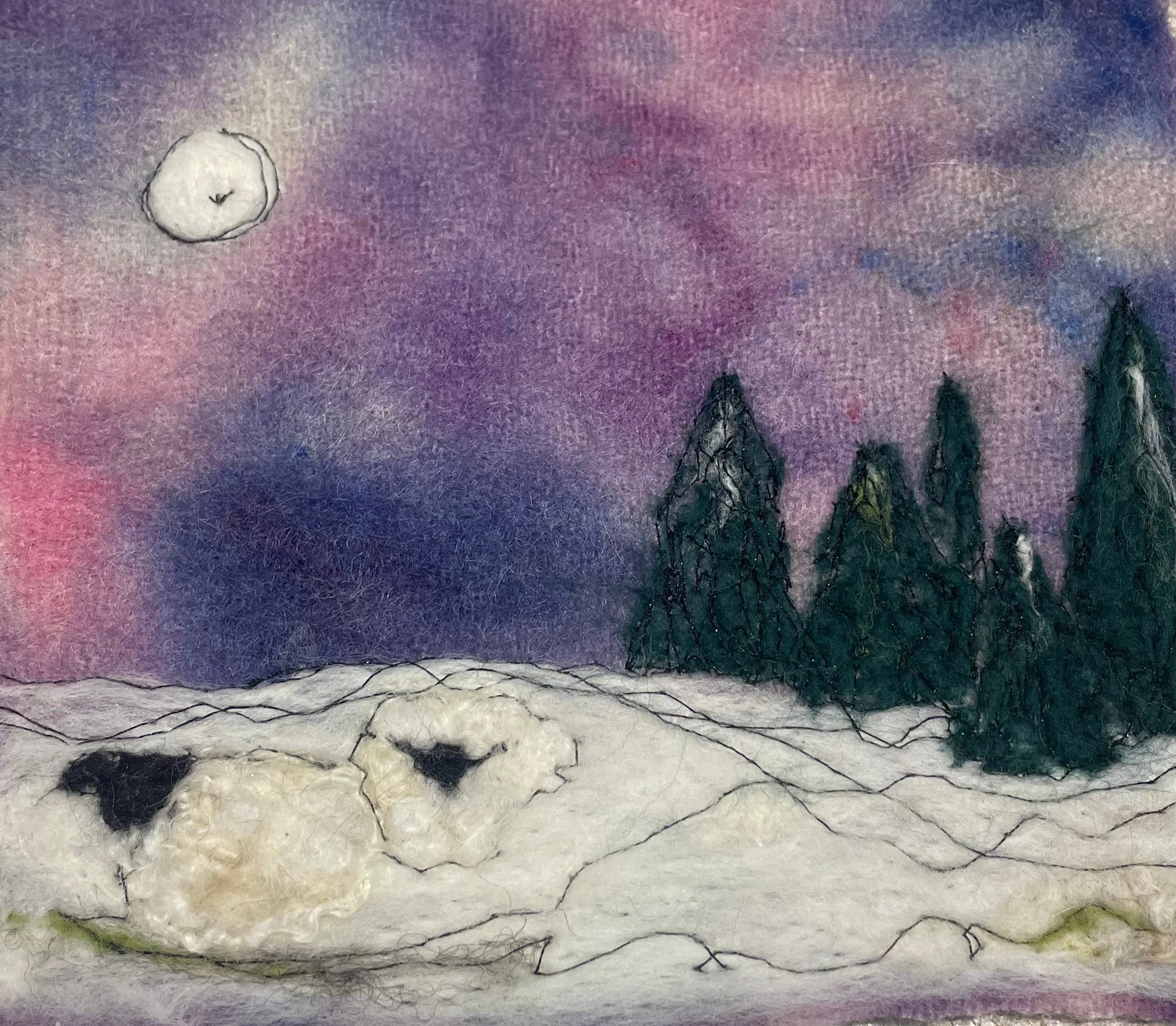 First Snowneedle Felted Winter Scene Sheep in Snow. - Etsy Canada