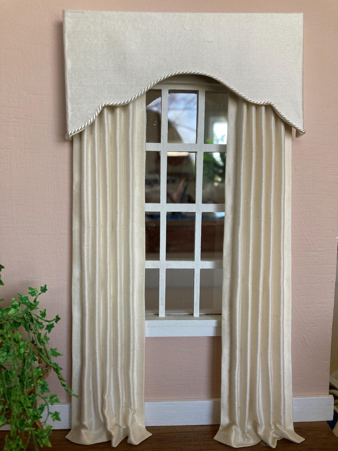 Dollhouse Miniature Beautiful Cream Shantung Silk Full Length, Lined ...