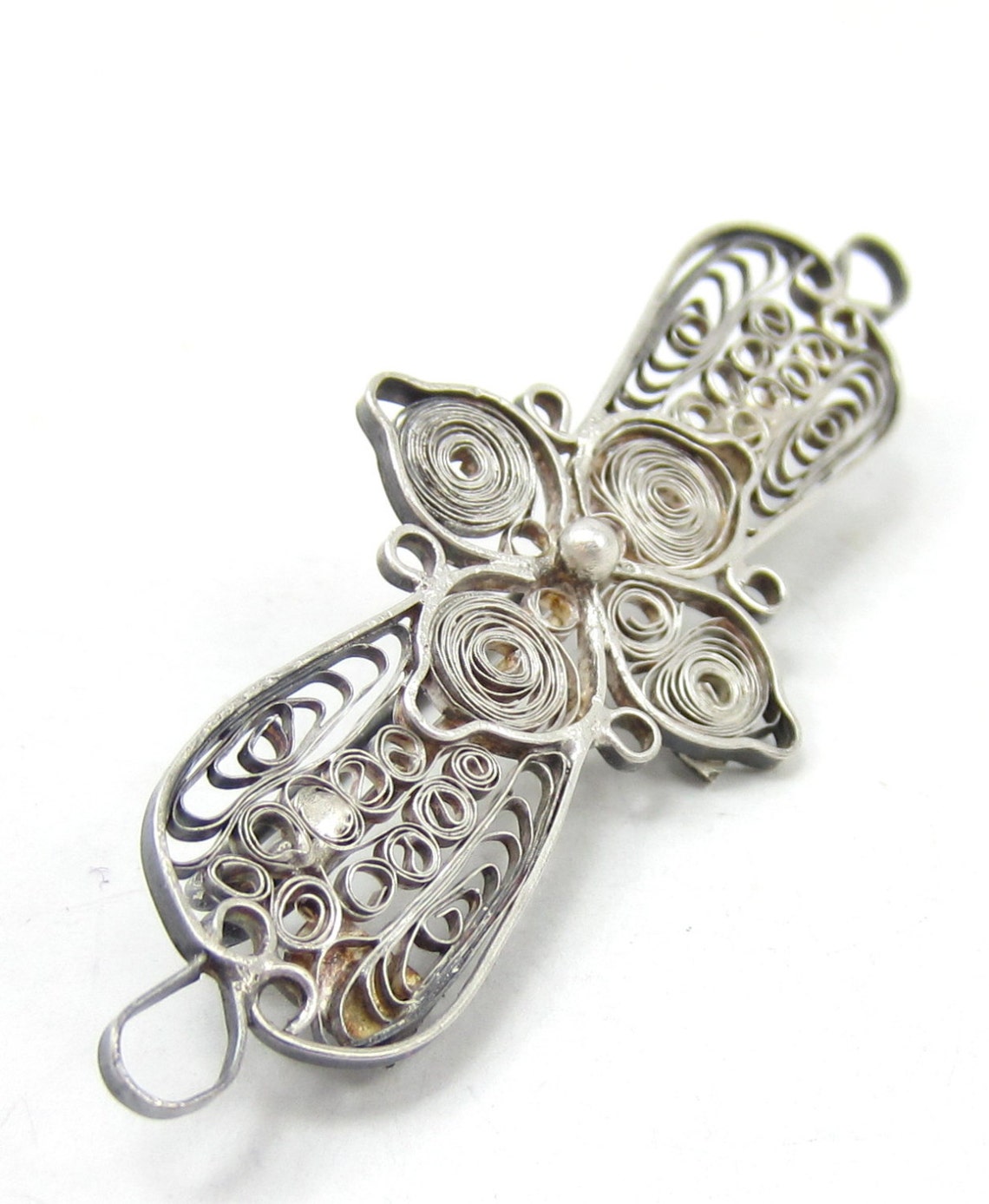 Old Peruvian 900 Wire Wrapped Brooch Pin Filigree Scroll | Etsy