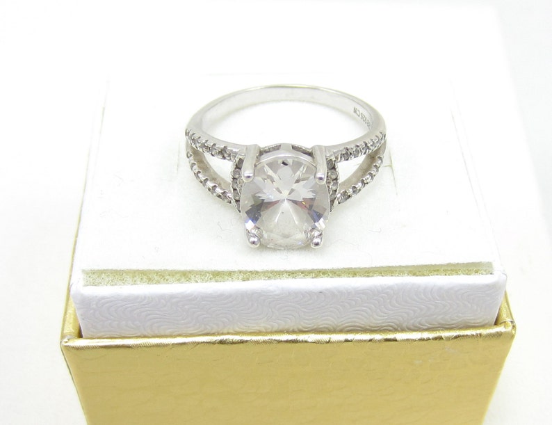 Sterling Silver 925 Oval Ring Cubic Zirconia Signed IBB 925 CZ - Etsy