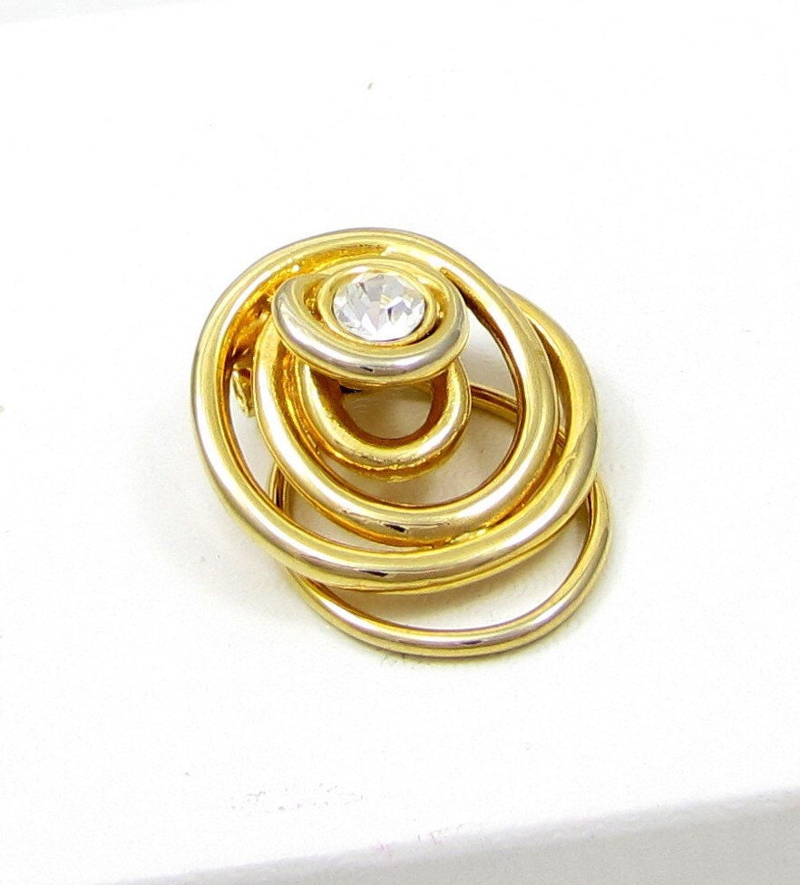 Gold Tone Rhinestone Design Scarf Clip Designer Scarf Holder - Etsy