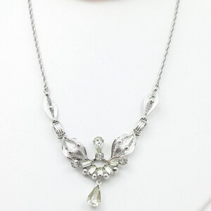 Bojar Sterling Silver and Rhinestone Filigree Necklace Earring Set ...