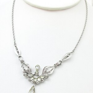 Bojar Sterling Silver and Rhinestone Filigree Necklace Earring Set ...