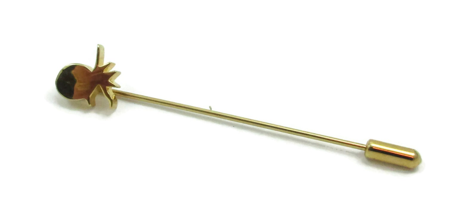 Gold Pineapple Hat Stick Pin Gold Tone Brooch Simple Pin Designer ...
