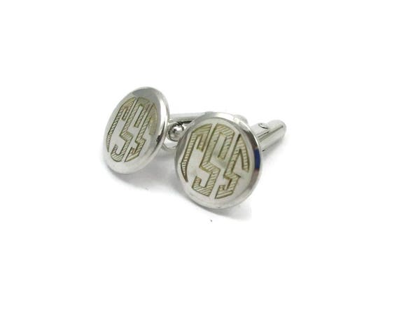 925 Monogram SSJ Sterling Silver Cufflinks Cuff Links… - Gem