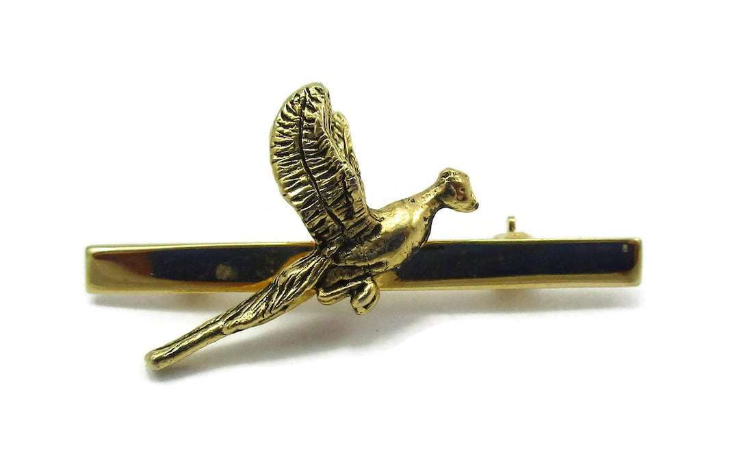 Oro broche volador pato scroll pin bar broche Vintage joyería Navidad ...
