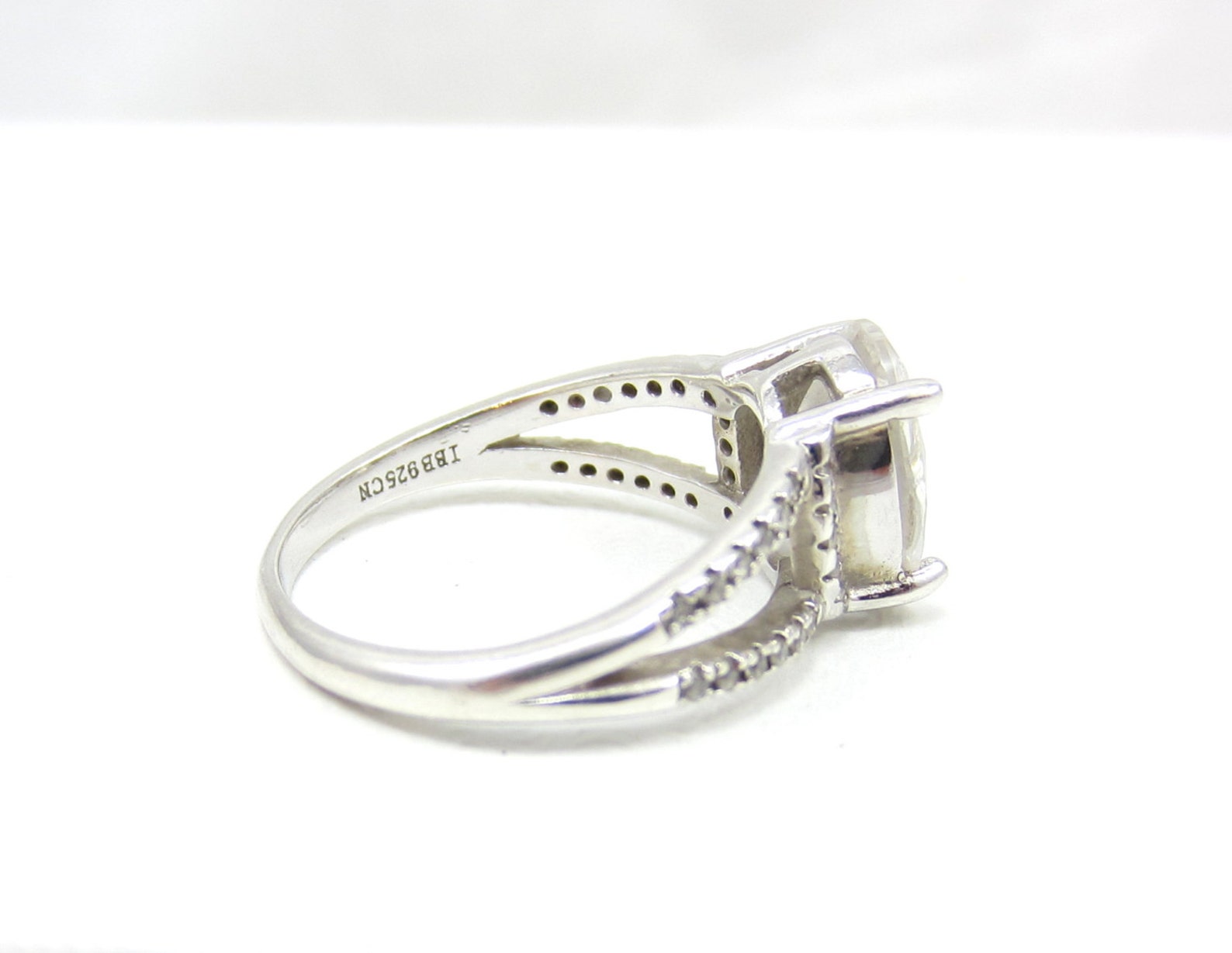 Sterling Silver 925 Oval Ring Cubic Zirconia Signed IBB 925 CZ - Etsy