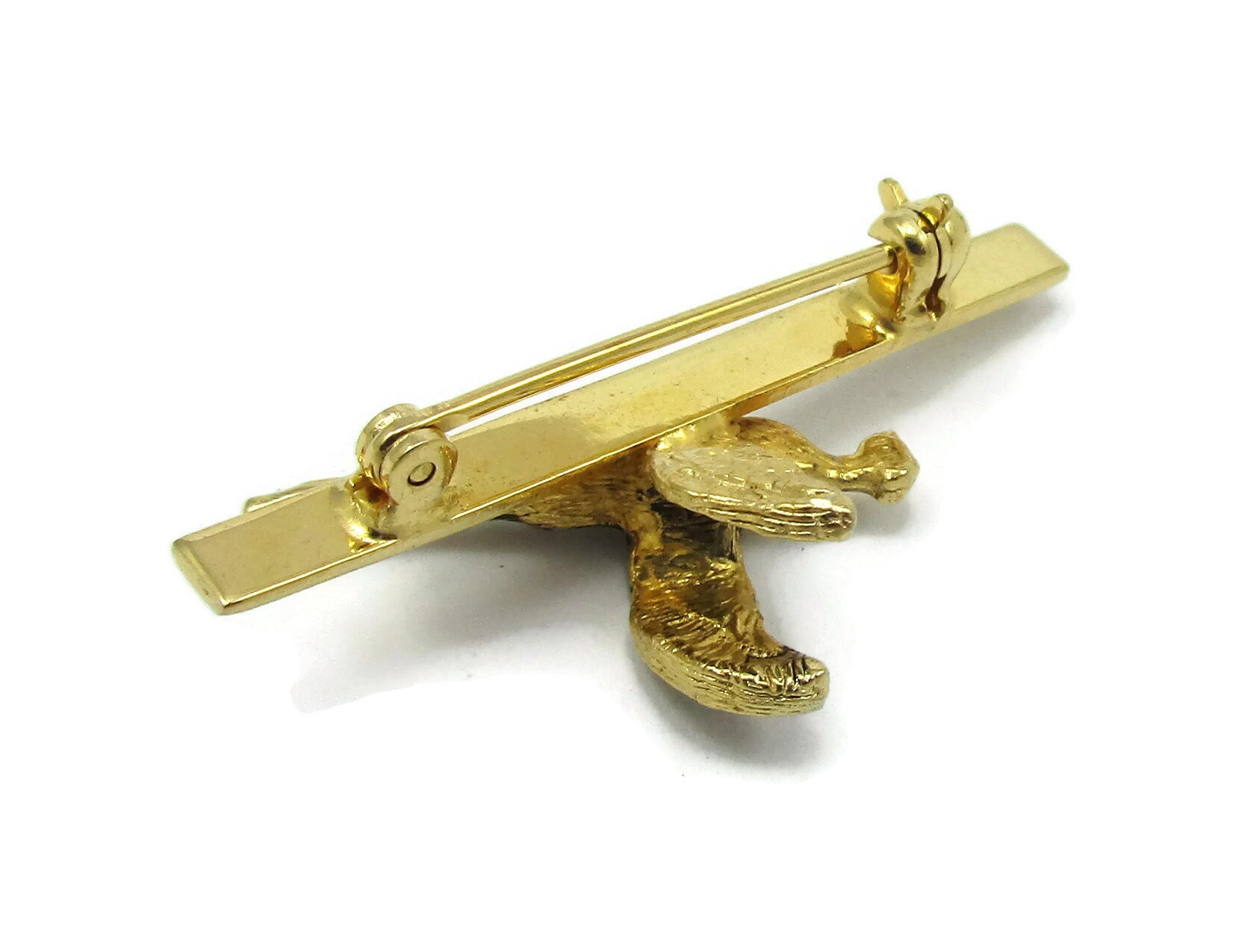 Oro broche volador pato scroll pin bar broche Vintage joyería | Etsy