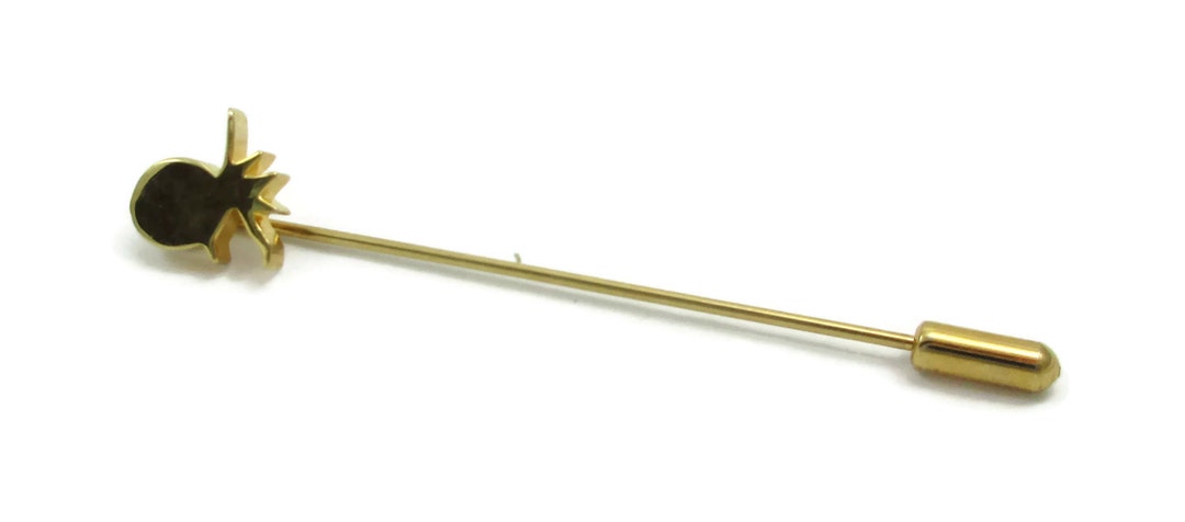 Gold Pineapple Hat Stick Pin Gold Tone Brooch Simple Pin Designer ...
