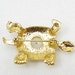 Matte Gold Tone Turtle Pin Faux Pearl Brooch Reptile Theme Jewelry ...