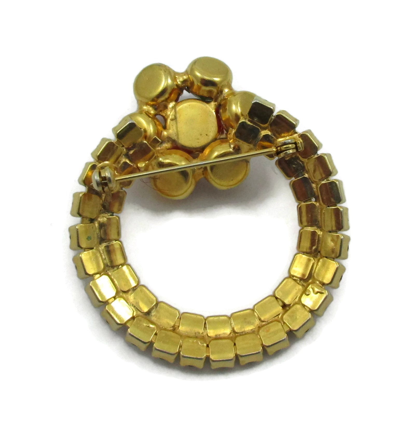 Rhinestone broche pin naranja verde ámbar oro pin cristal | Etsy