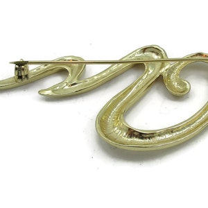 Large Gold Tone Pin Swirl Swoosh Brooch Vintage Estate Jewelry Large ...