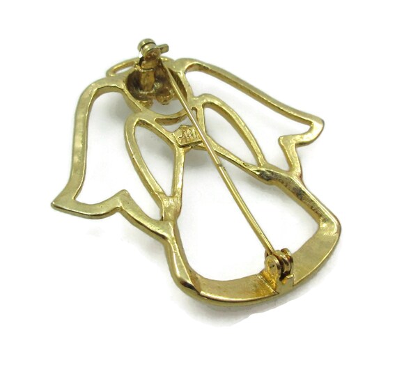 AAI Gold Tone Christmas Angel Outline Brooch Gold Ton… - Gem
