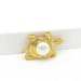 Matte Gold Tone Turtle Pin Faux Pearl Brooch Reptile Theme Jewelry ...