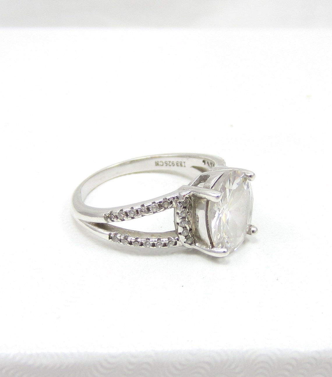 Sterling Silver 925 Oval Ring Cubic Zirconia Signed IBB 925 CZ - Etsy