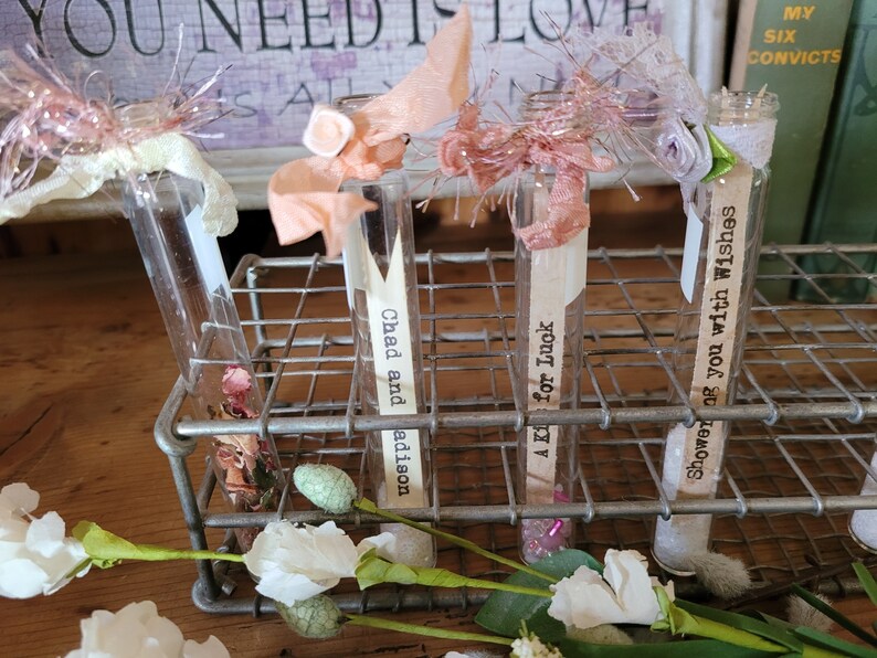 Vintage Test Tube Rack With Glass Tubes Wedding Shower Decor - Etsy