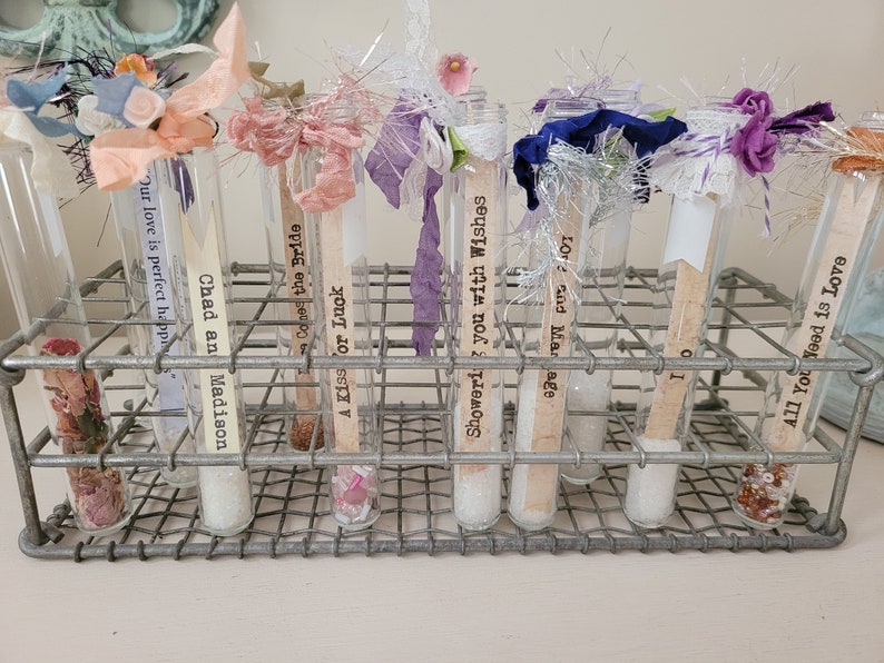 Vintage Test Tube Rack With Glass Tubes Wedding Shower Decor - Etsy