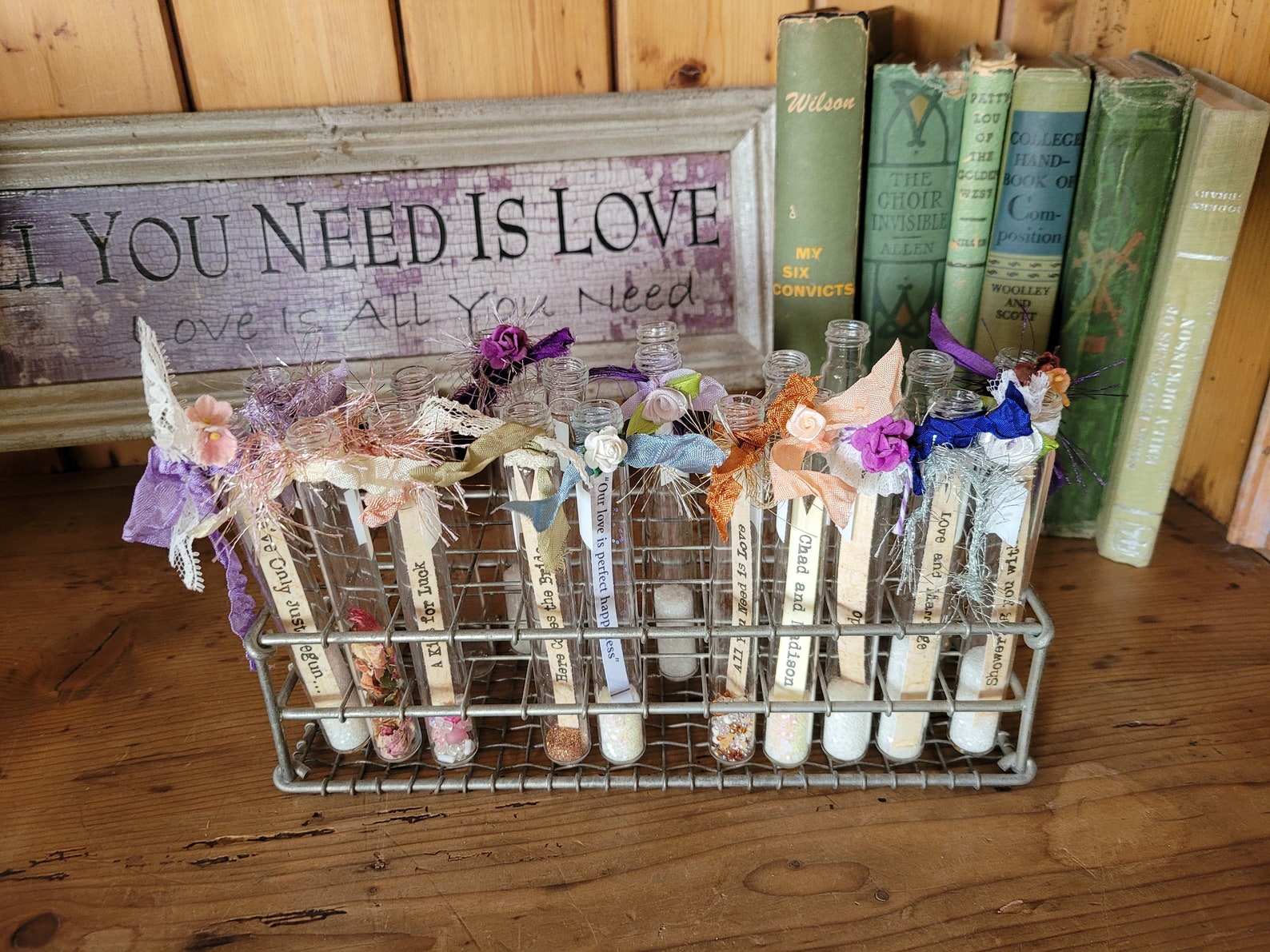 Vintage Test Tube Rack With Glass Tubes Wedding Shower Decor - Etsy