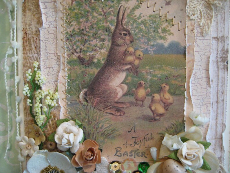 Tattered Lace and Collage Style Easter Card A Joyful Easter - Etsy