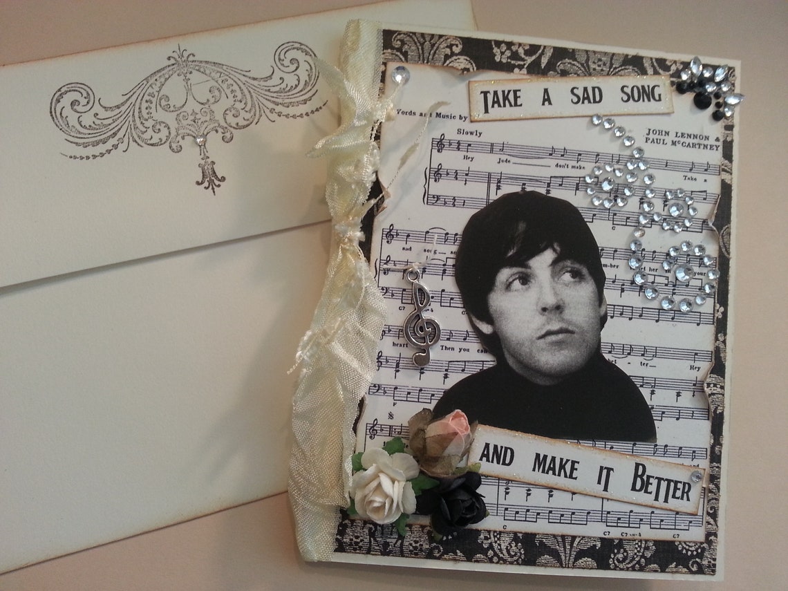 Encouragement Card Get Well Card Support Take a Sad Song | Etsy